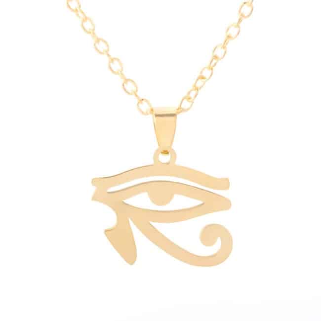 Œil d'Horus Pendentif avec Chaine en Acier Inoxydable | Chakras Shop