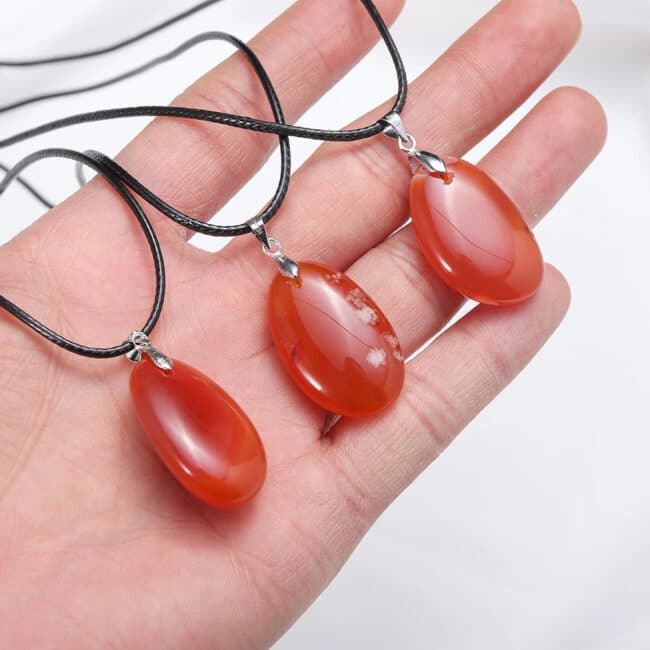 Collier Cornaline avec Corde | Chakras Shop